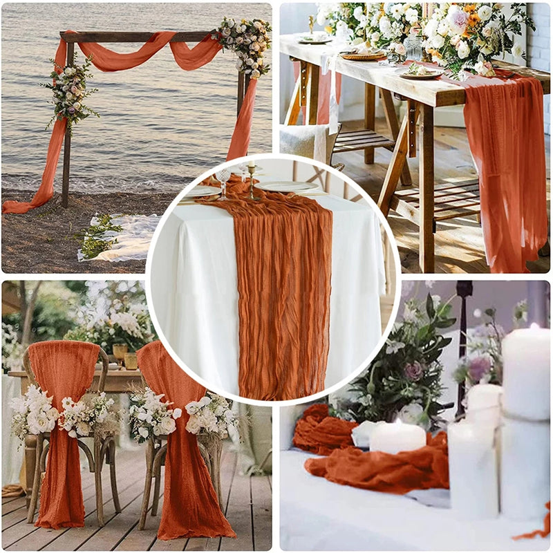 Extra Long Gauze Table Runners, Rustic Cheesecloth Table Scarf, Wedding ...